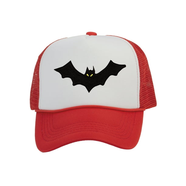 Top Headwear Men's Bat Hat Spooky Holloween Trucker Snapback Cap White ...