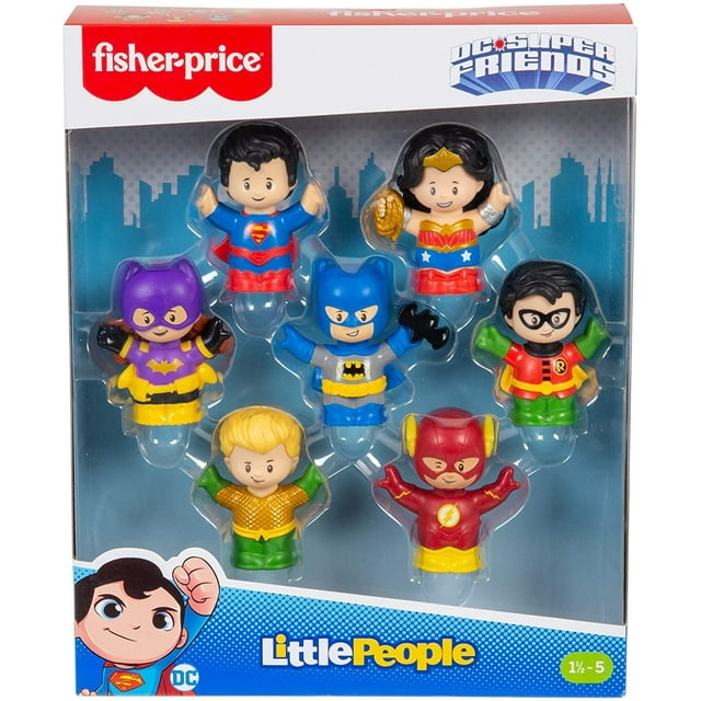 Fisher-Price DC Super Friends by Little People Action Figure Set, 7 ...