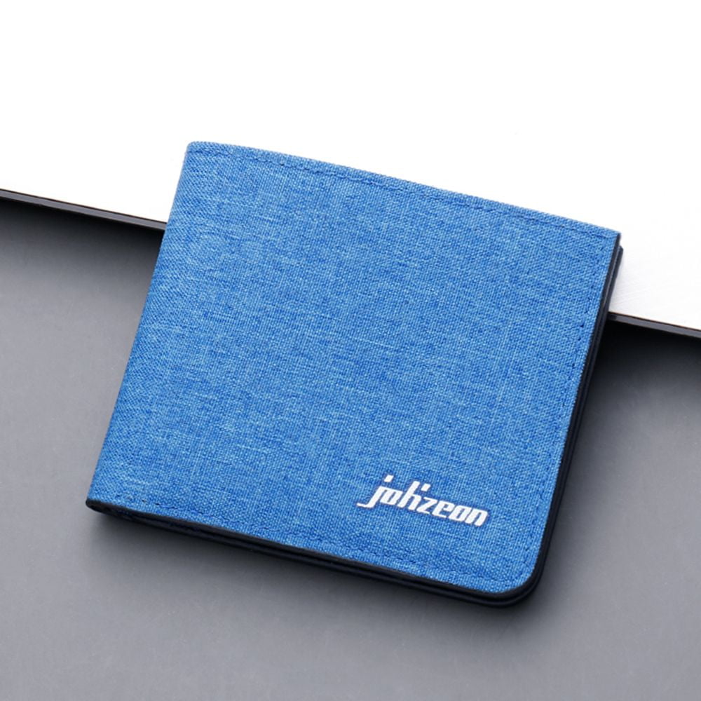 2022 Small Canvas Folding Men Short Wallet Card Holder Mini Coin Purse ...