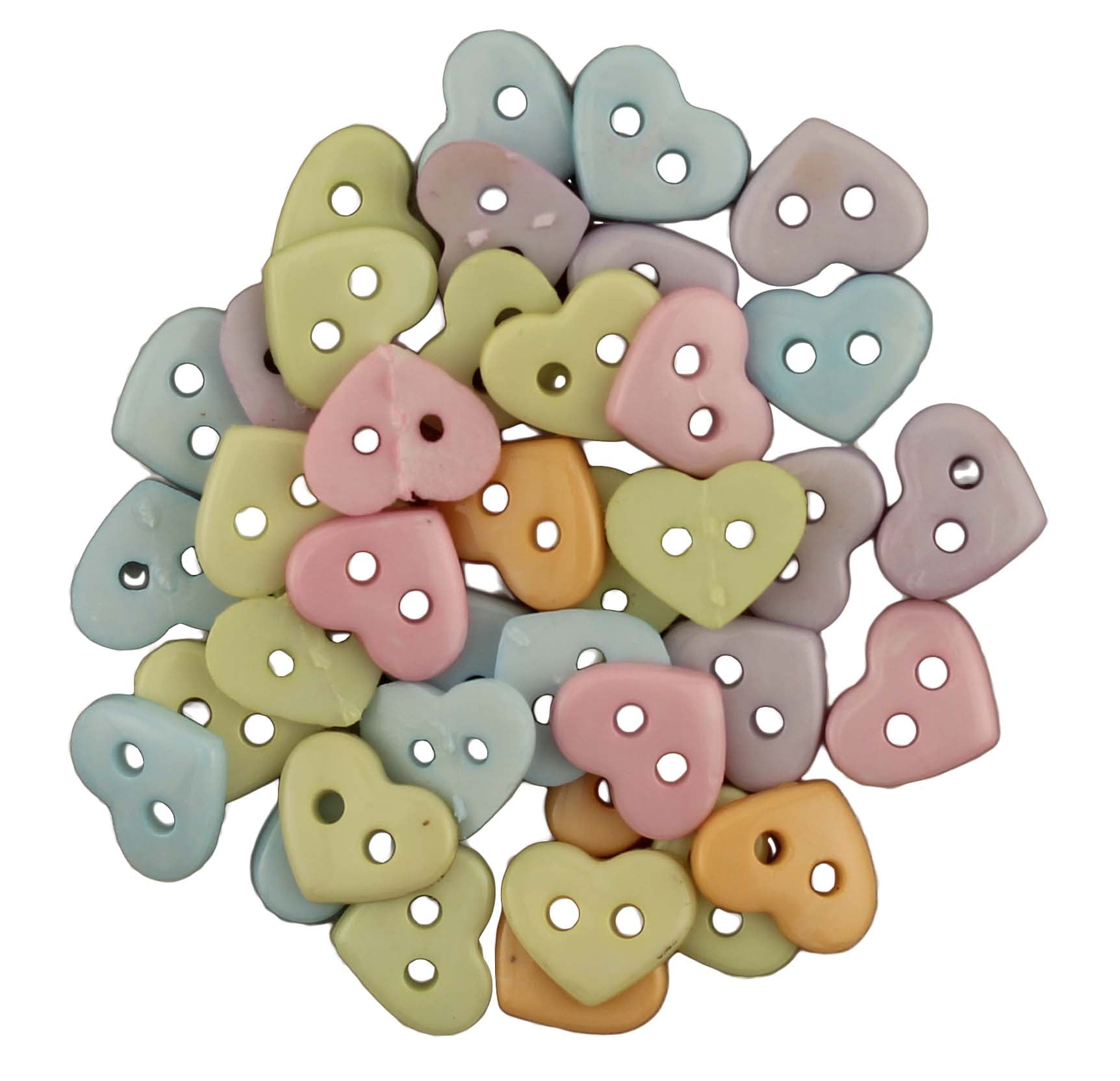 Buttons Galore Tiny Heart Buttons - 120 Pieces - Pastel - 3 Packs ...
