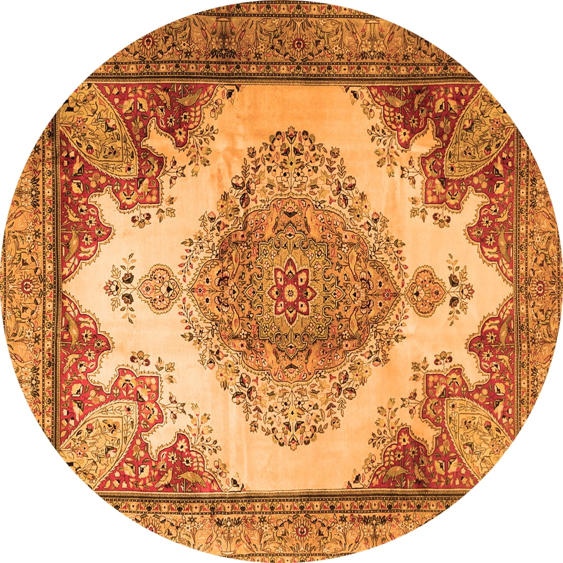 Ahgly Company Indoor Round Persian Orange Traditional Area Rugs, 6 ...