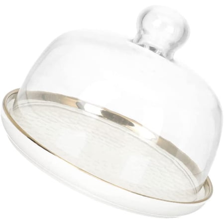 6inch Clear Glass Dome Cloche with Base Tray Handle Cloche Bell Jar ...