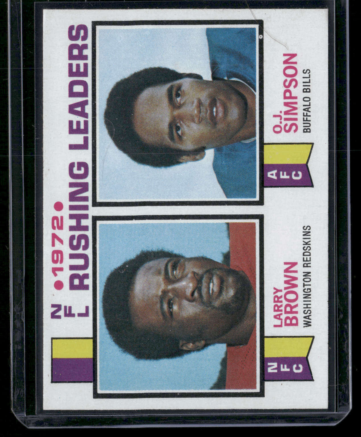 1973 Topps O.J. SIMPSON/LARRY BROWN #1 1972 NFL Rushing Leaders ...