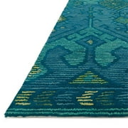 Loloi Gemology 3'6" x 5'6" Hand Made Wool Rug in Green and Teal ...