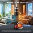 2000W Space Heater - 3D Flame Humidifier Fan 120° Oscillation 8 Safety ...