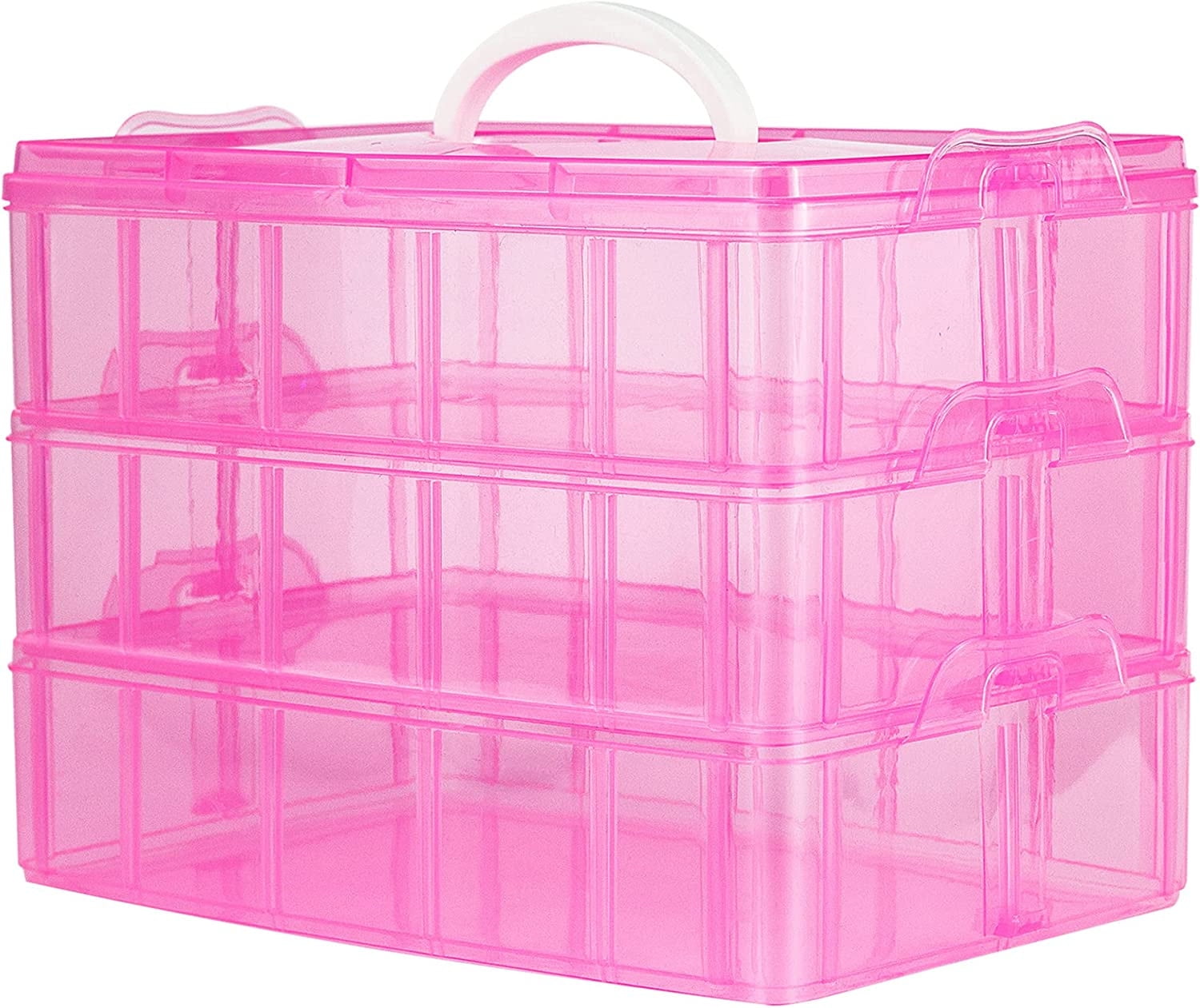 Casewin Layers Stackable Storage Organizer with 30 Adjustable Dividers ...
