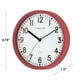 Mainstays Basic Indoor 8.78" Red Analog Round Modern Wall Clock ...