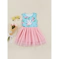 Bagilaanoe Little Girl Easter Dress Rabbit Flower Print Sleeveless A ...