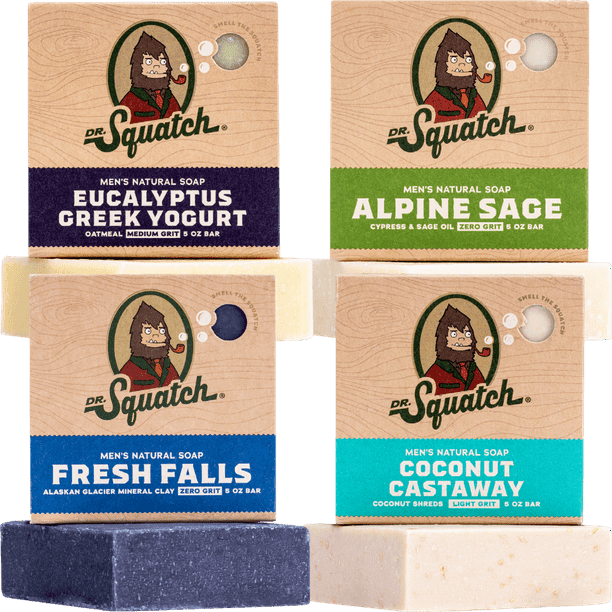 Dr. Squatch Men's Soap Variety 4 Pack - Men's Natural Bar Soap ...