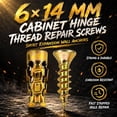 6×14mm Short Expansion Screw Set for Cabinet Hinge Repair & Stripped ...