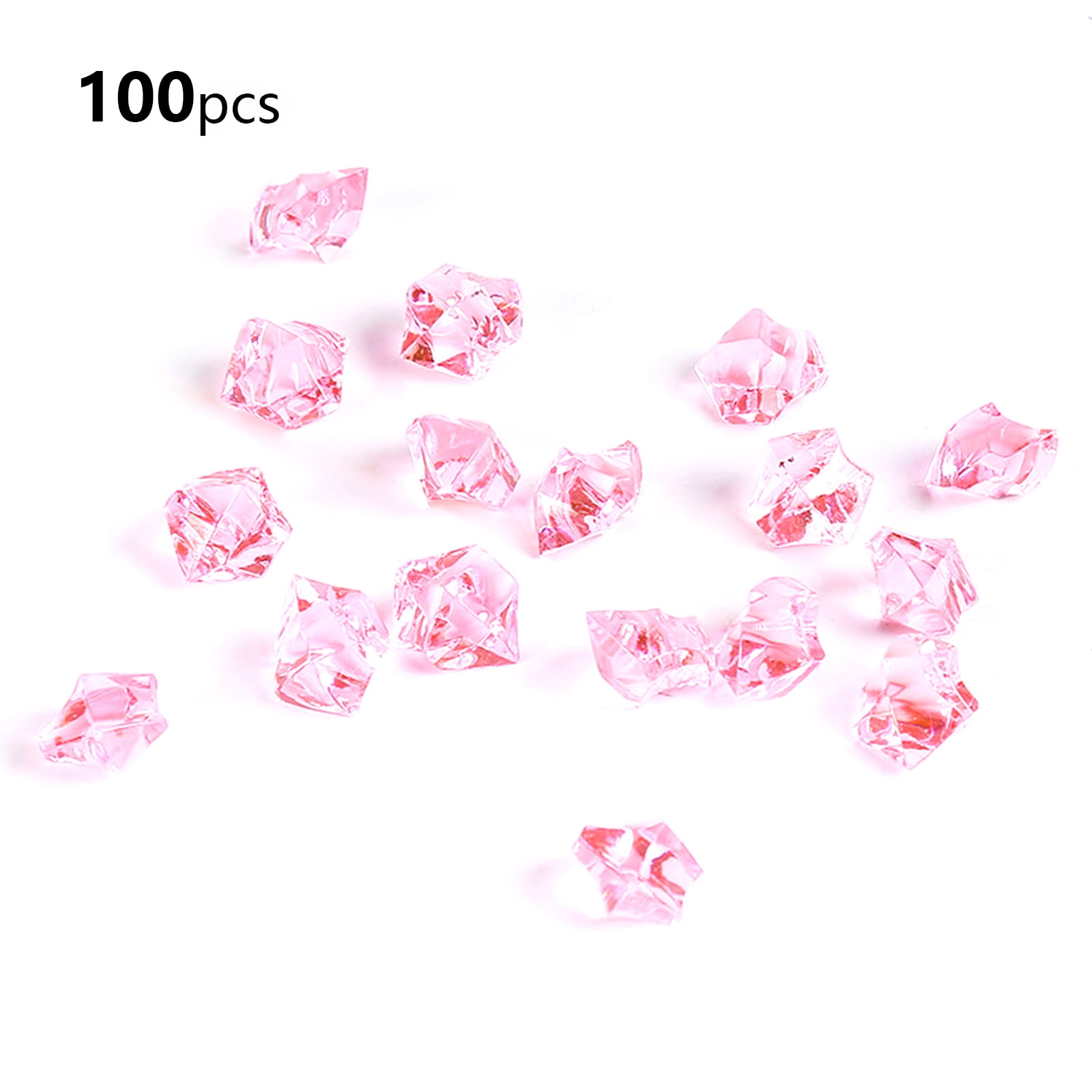 Acrylic Crushed Ice Rocks, 100 PCS Fake Crystals Plastic Ice Cubes ...