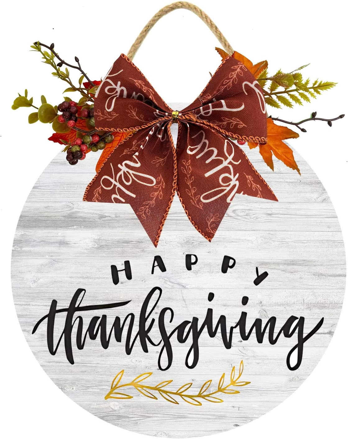 Eveokoki 11" Happy Thank*giving Sign Hanging Door Sign Thank*giving Day ...