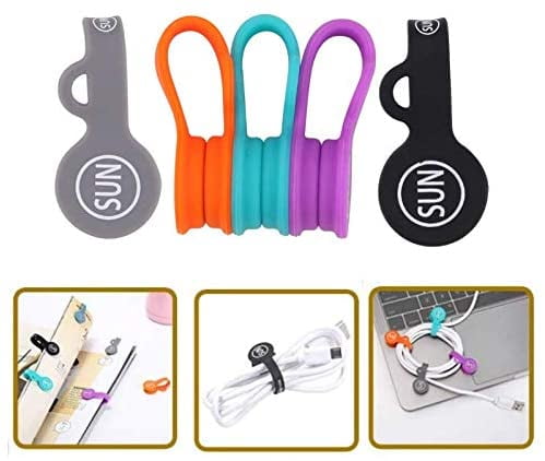 SUNFICON Magnetic Cable Clips Cable Organizers Earbuds Cords Winder ...