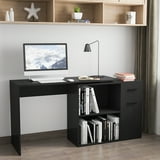 WOODYHOME L-Shaped Corner Desk, 180° Rotating, with 2 Shelves, for Home ...