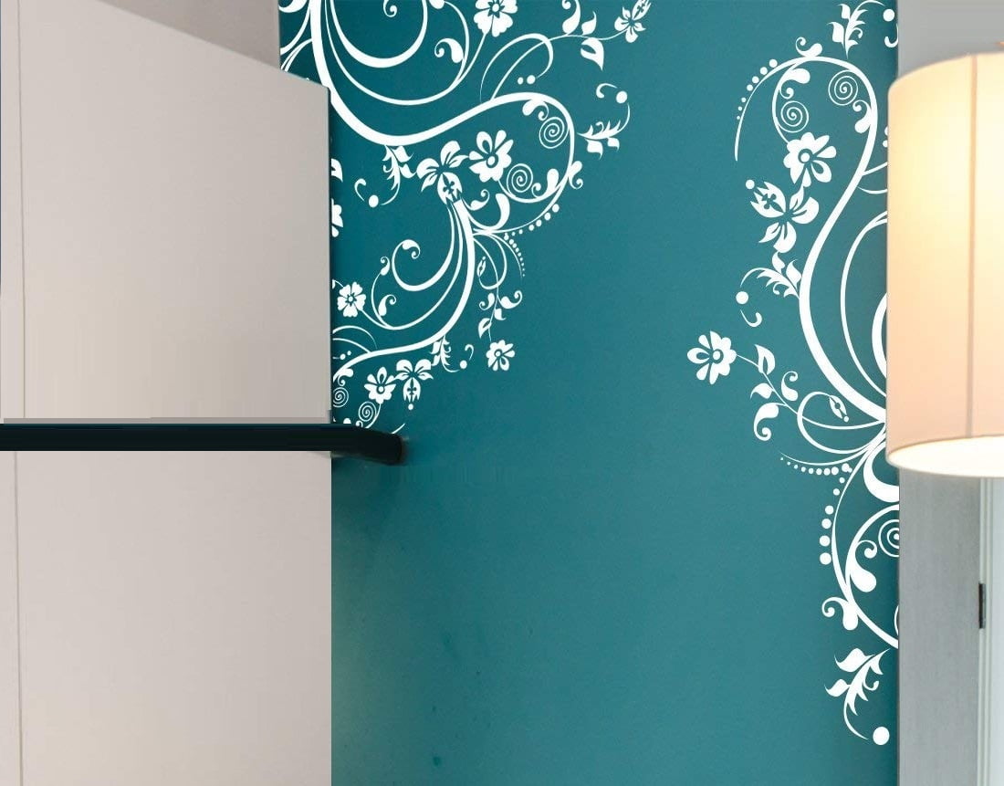 Wall Scroll : Wall Decal ~ Two Sections 21" x 21" and 12" x 40" White ...