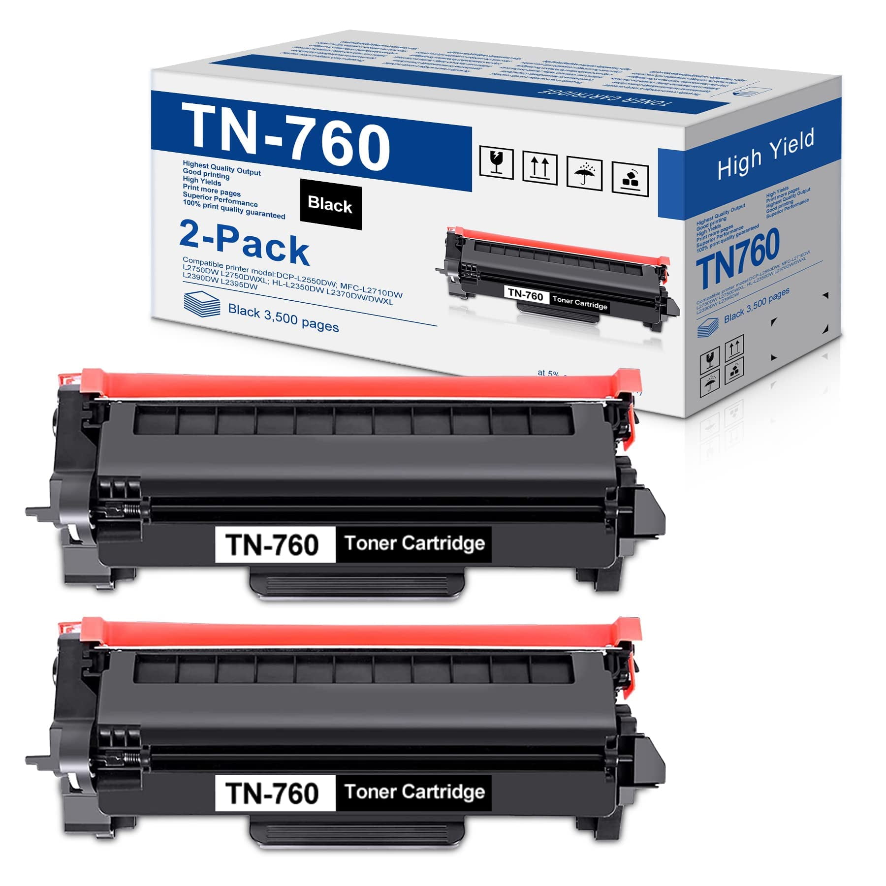 Click here for Higcor Tn760 High-Yield Black Toner Cartridge Twin... prices