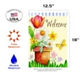 Toland Home Garden Potted Welcome Flower Spring Flag Double Sided 12x18 ...