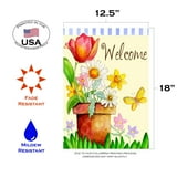 Toland Home Garden Potted Welcome Flower Spring Flag Double Sided 12x18 ...
