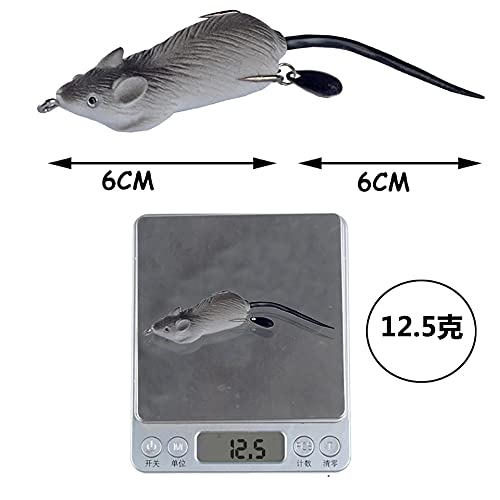 5PCS Topwater Mouse Señuelo Bass Trucha Señuelos de Pesca. Caja de apa ...