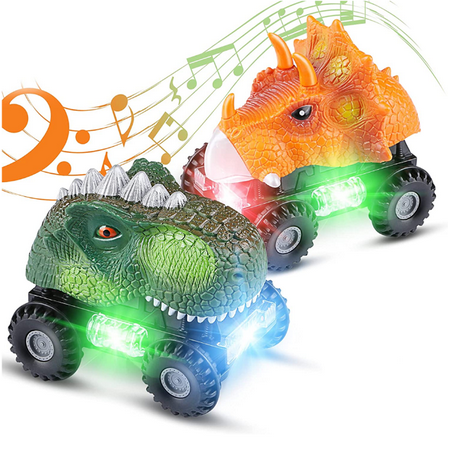 JOYWE Dinosaur Vehicles for Kids, Electric Dinosaur Toy with LED Light ...