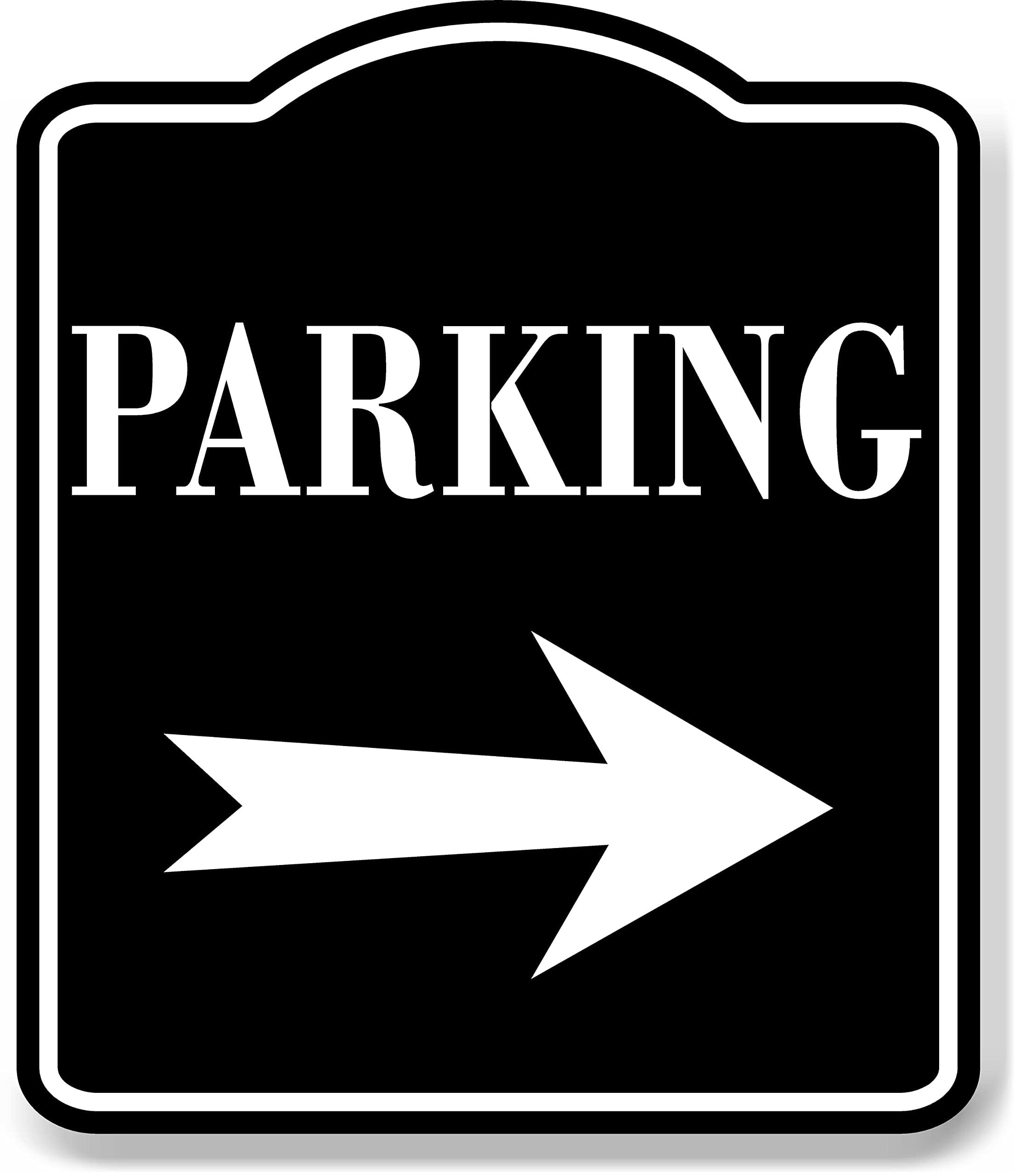Parking Right Arrow BLACK Aluminum Composite Sign - Walmart.com