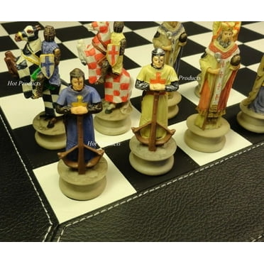 Medieval Times King Arthur Camelot Chess Set with 14 1/2"" Mosaic Color ...