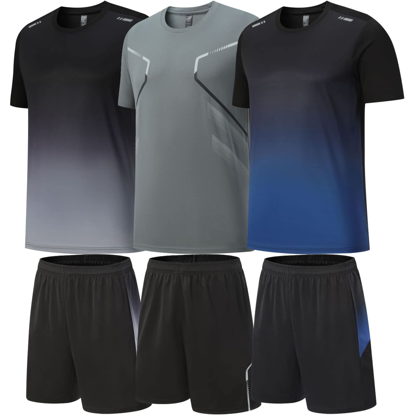 Mens Activewear Set 6 Pcs Work out clothes gym for men Sport Active Fit ...