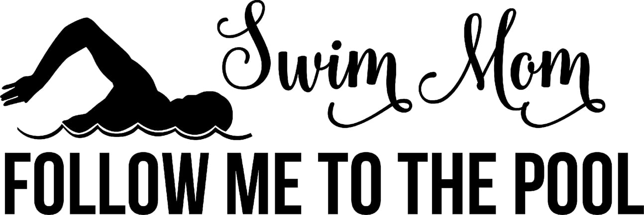 Swim Mom Follow Me To The Pool Swimmer Wall Decals for Walls Peel and ...