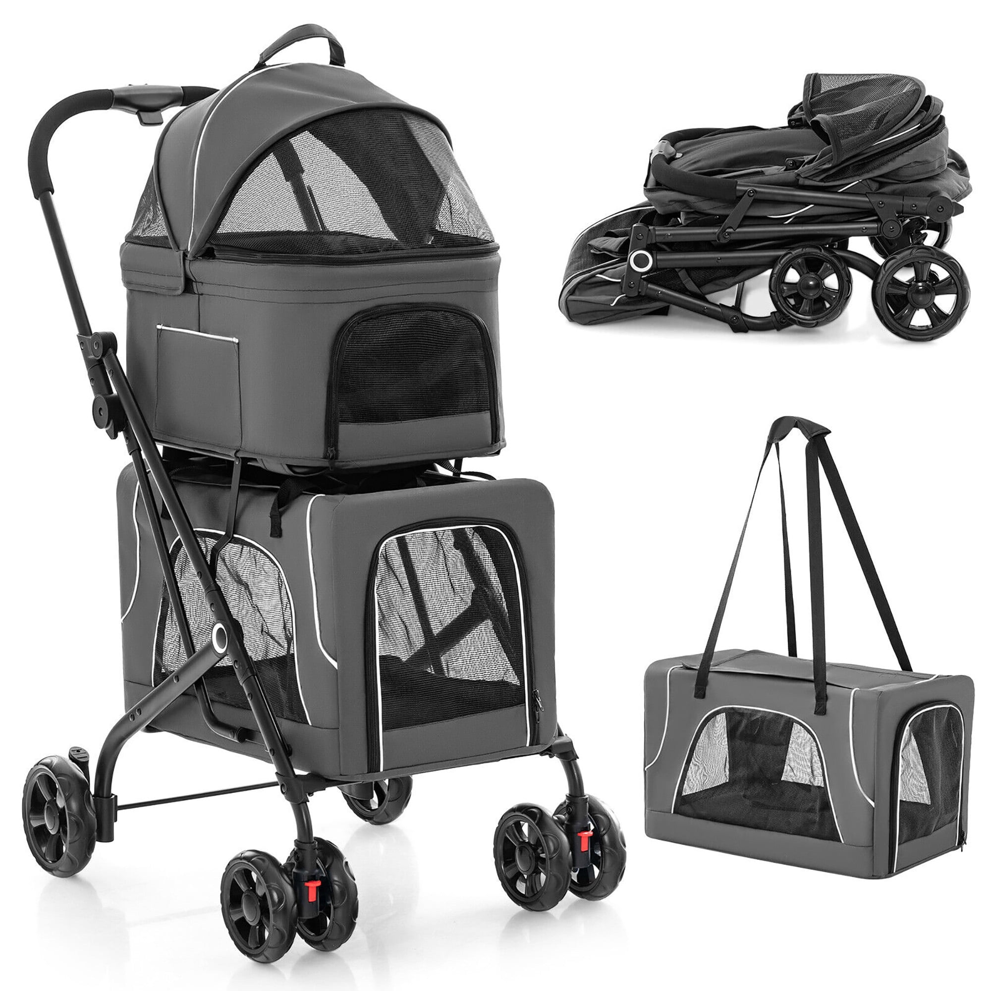 Click here for Gymax Double Pet Stroller For 2 Dogs Or Cats W/ 2... prices