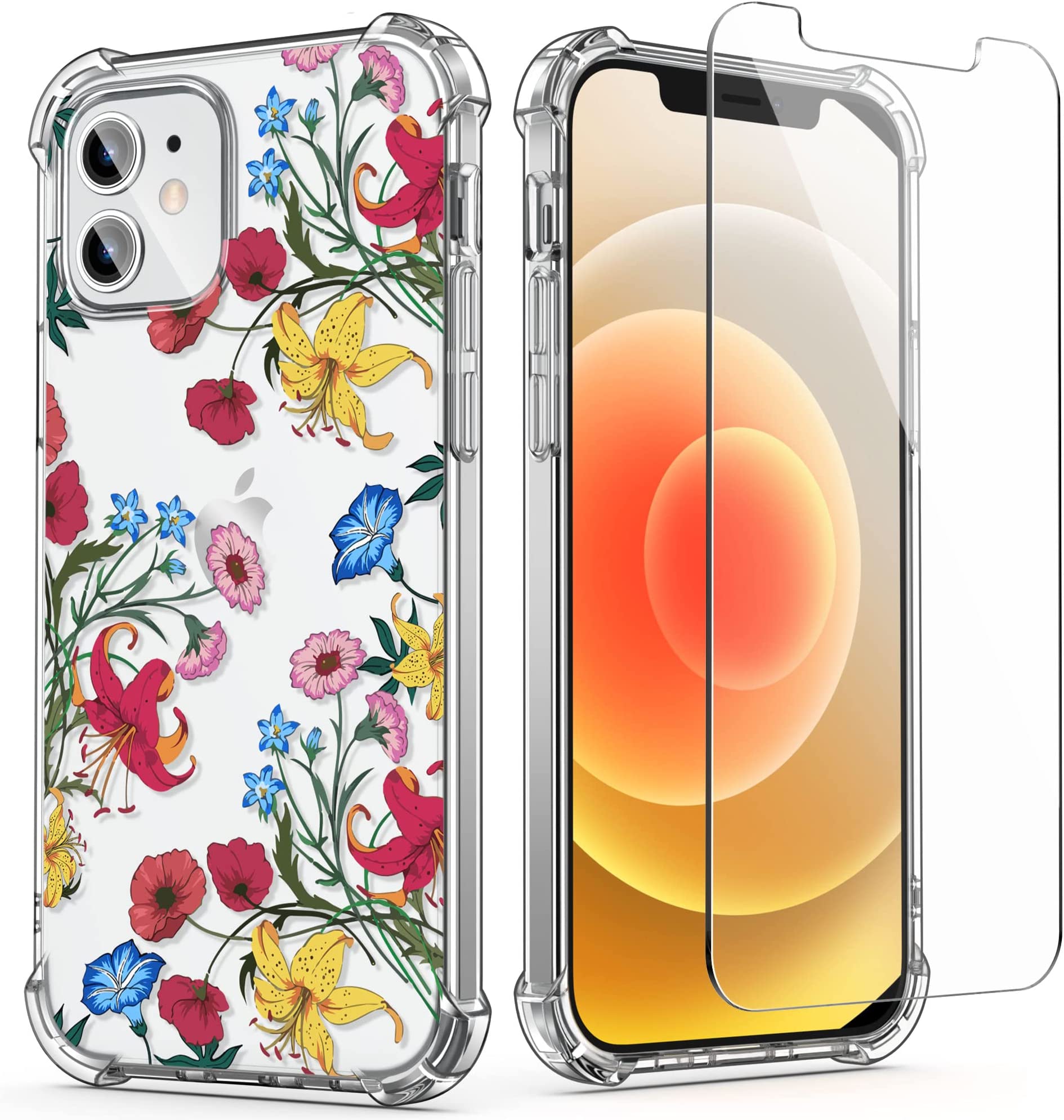 ULAK iPhone 12 Case with Screen Protector, iPhone 12 Pro Case, Anti ...