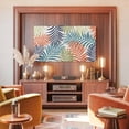TV Cover Indoor, Orange Green Blue Palm Leaves Stretch TV Dust Cover ...