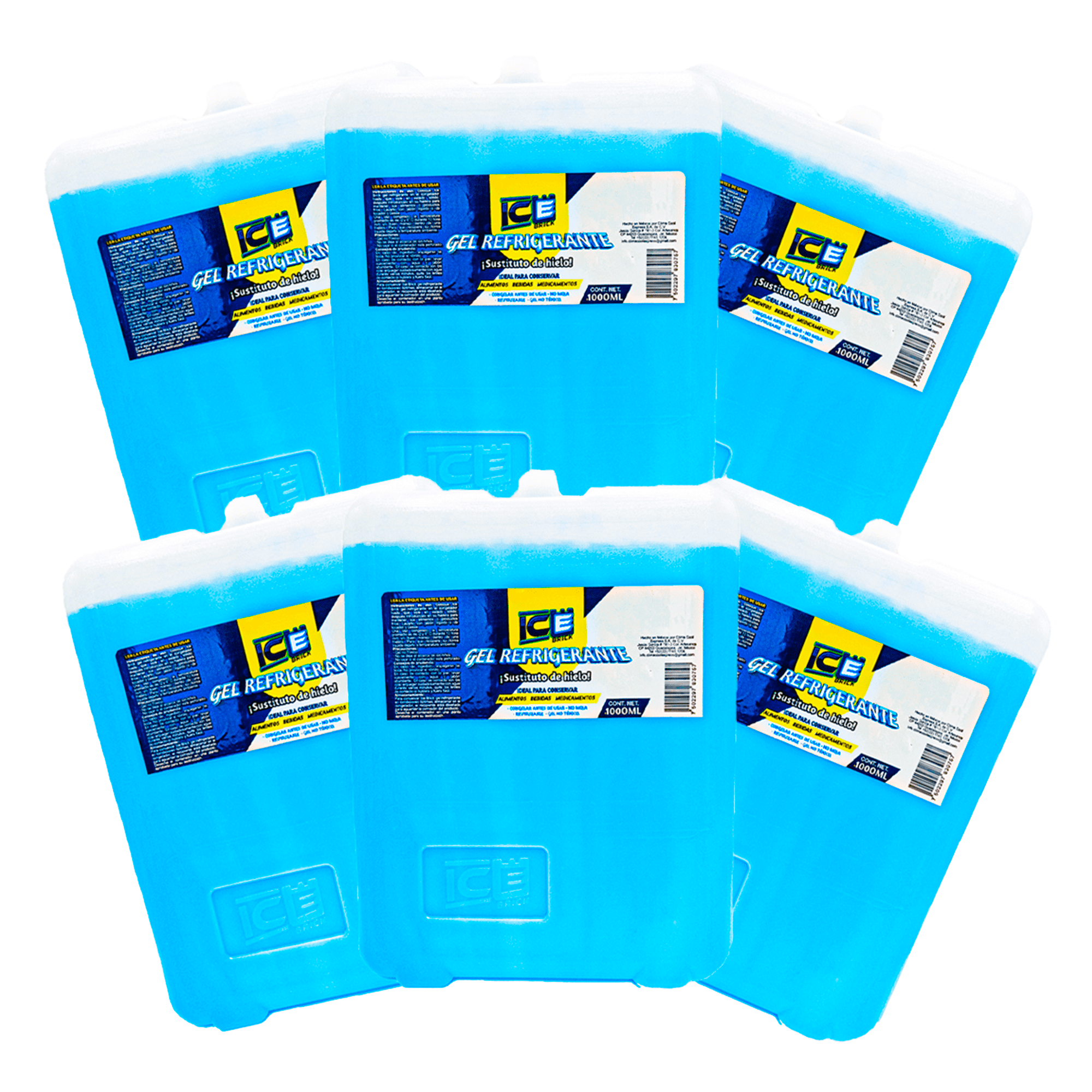 Gel Refrigerante ICE BRICK 1000ML 6 piezas Sustituto de hielo | Walmart ...