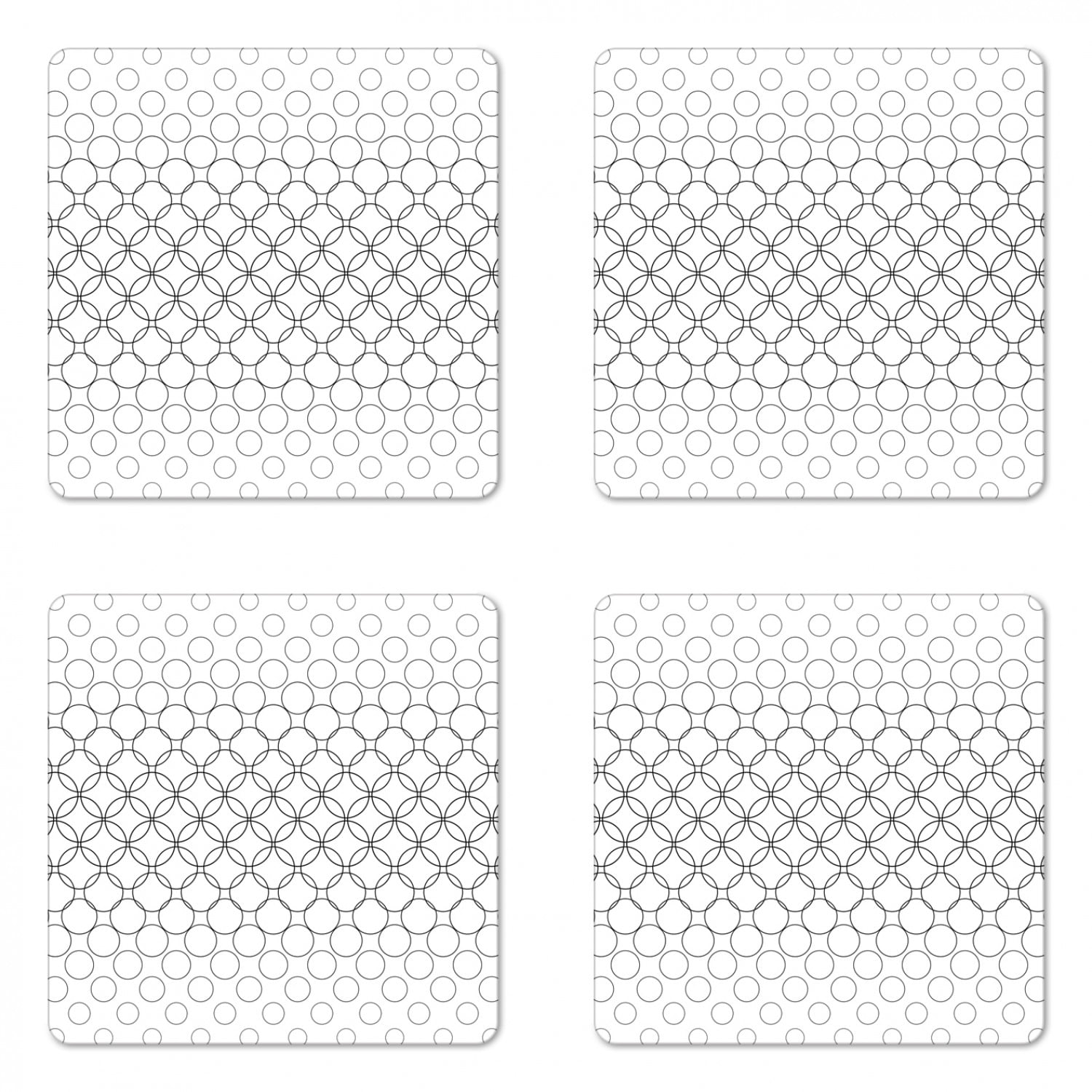 Geometric Circle Coaster Set of 4, Various Overlapping Inner Oval ...