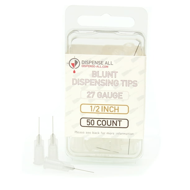 Dispense All - 27 Gauge 1/2 Inch Blunt Tipped Dispensing Needle, Luer ...