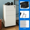 Uforic 3-Drawer Metal Office Filing Cabinet, Compact Portable and ...