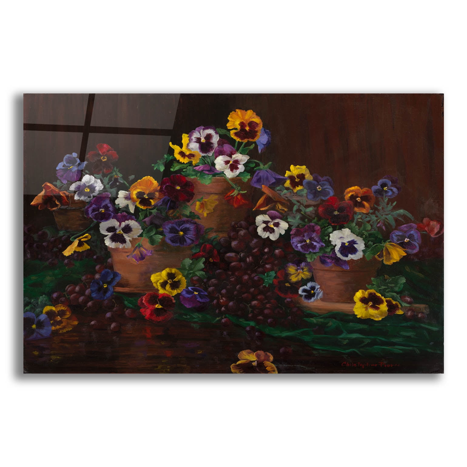Epic Art 'Pansies In Terracotta' by Christopher Pierce, Acrylic Glass ...