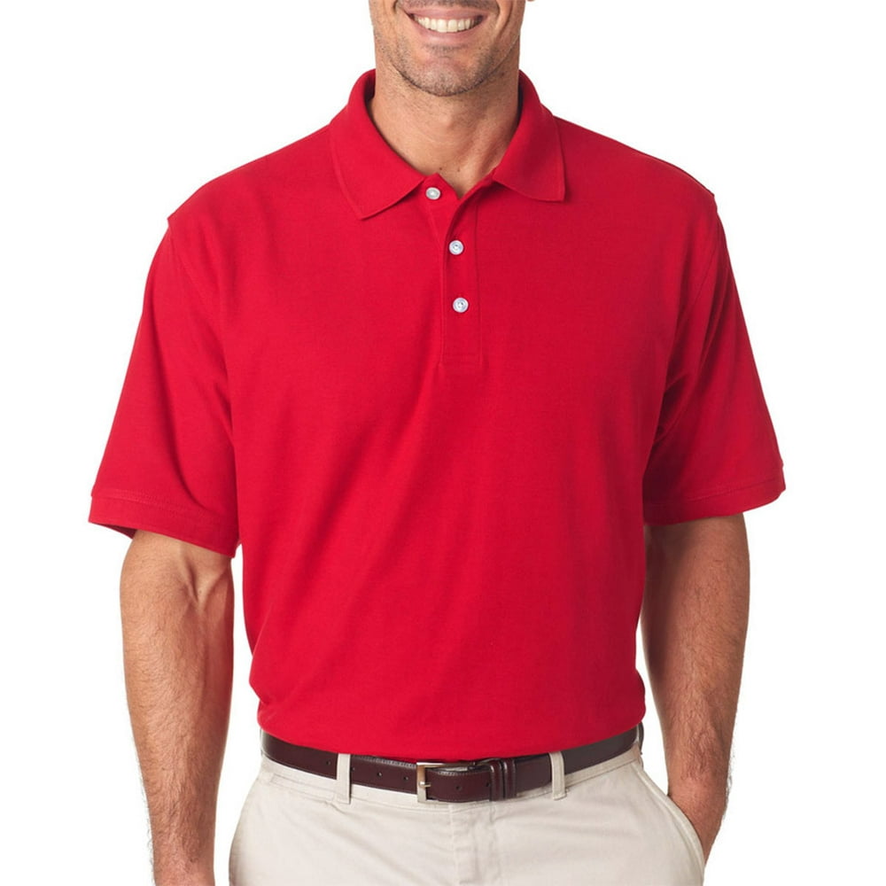 UltraClub - UltraClub 7510 Platinum Men's Polo Shirt -Red-3X-Large ...