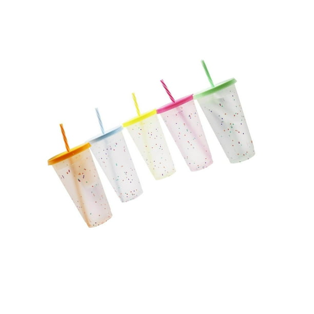 5 Pieces Color Changing Cups Large Cups living Capacity Clear Cups for ...