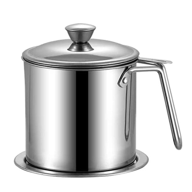 Bacon Grease Container with Strainer,1.8L/7 Cups Oil Strainer Pot ...