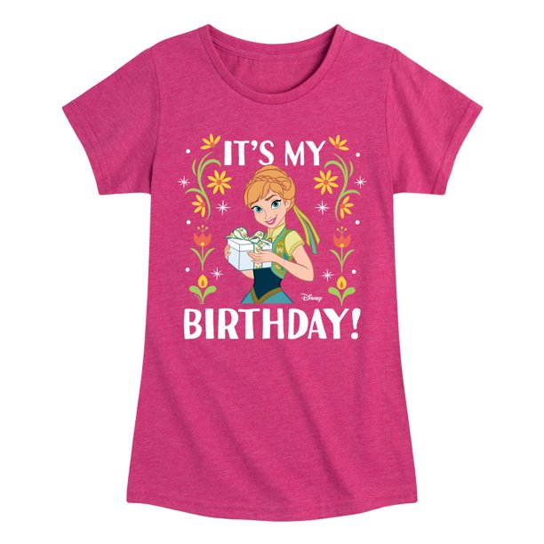 Disney Frozen - Anna It's My Birthday - Toddler & Youth Girls Short Sleeve Graphic T-Shirt ...