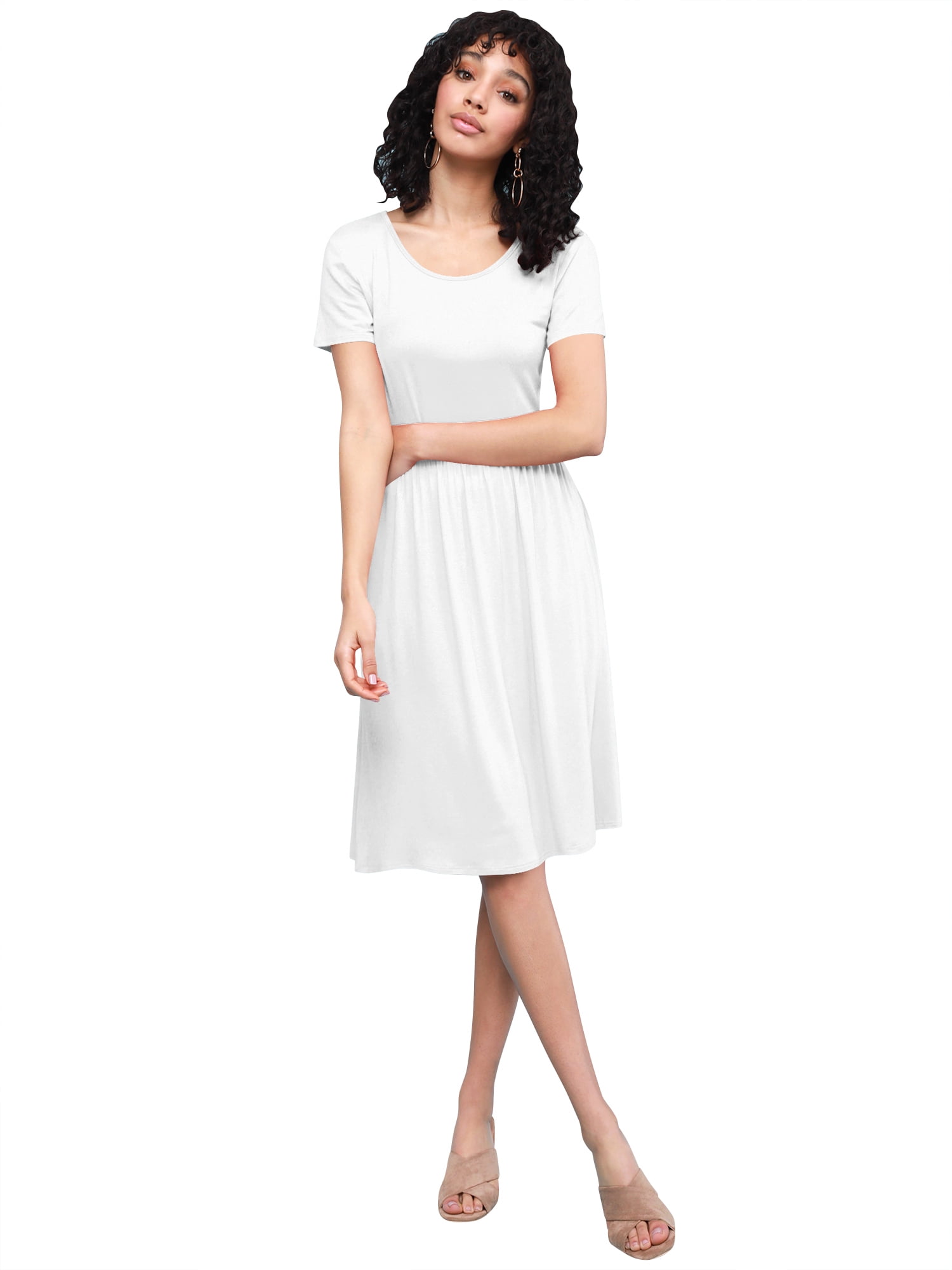 Made by Johnny Women's Comfy Casual Short Sleeve Flowy Dresses Loose ...