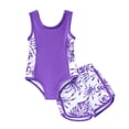 CAIVO Kids Girls Two Piece Swimsuit Tropical Gradient Purple Floral ...