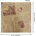 Brown Sandwich Wrapper Paper Sheet 9.8in Kraft Newspaper Style Basket ...
