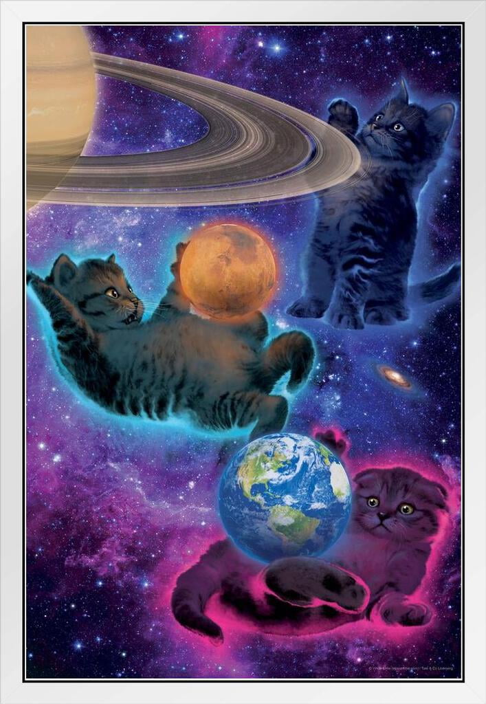 Cosmic Kittens Floating Outer Space by Vincent Hie Fantasy Cat Poster ...