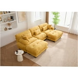 JERFIT Modern U-Shaped Cloud Couch Sectional Sofa with 2 Ottomans ...