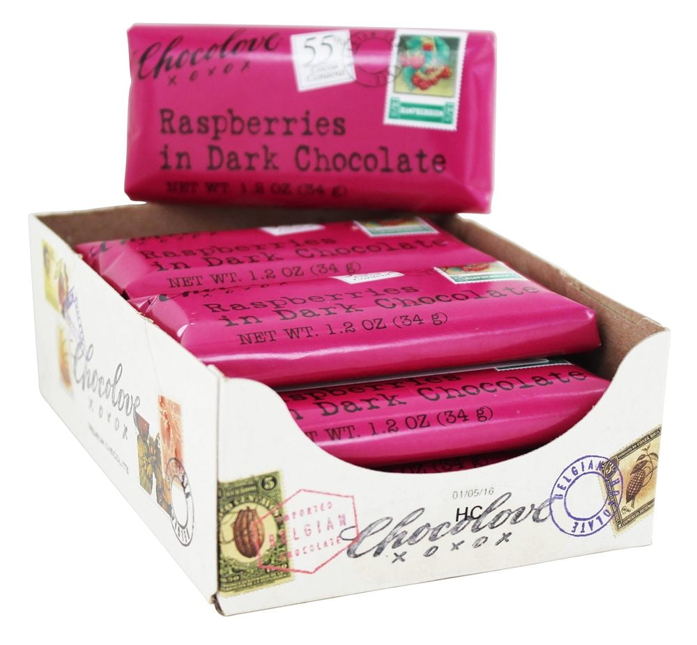 Chocolove - Dark Chocolate Mini Bars Box Raspberries - 12 Mini Bar(s ...