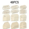 48Pcs Wooden Fairy Garden Door Fairy Door Diy Craft Kit Mini Blank Door Subtle Styles - Walmart.com