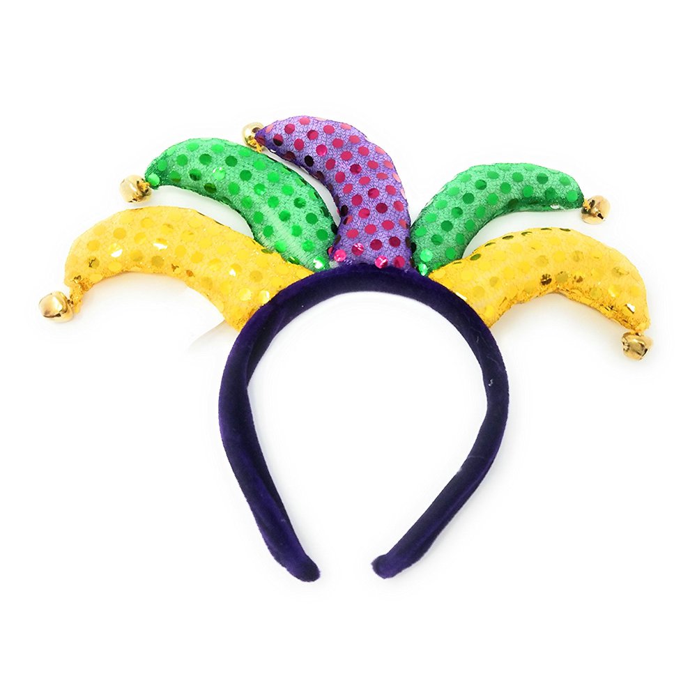 Mardi Gras Jester Headband Party Supplies - 11.75" Cool Novelty ...