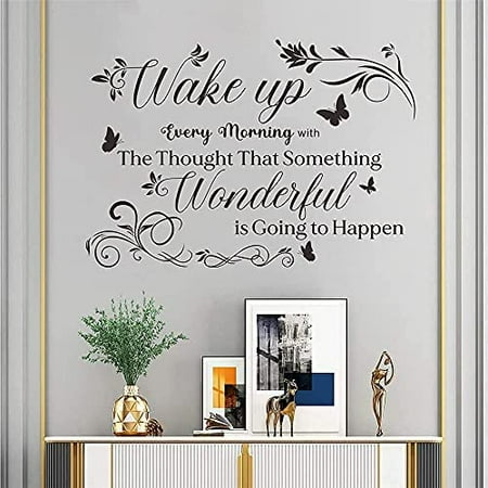 HTAIGUO Inspirational Quote Wall Decals Sayings Wake Up Every Morning ...
