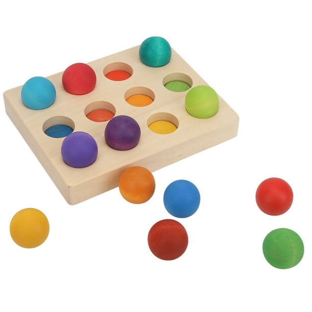 Color Sort Peg Board, 360° Mellow Wooden Color Sorting Game 12 Colors ...